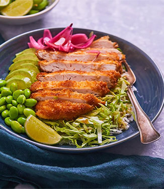 Poke Bowl com frango estaladiço | Receita | Kikkoman